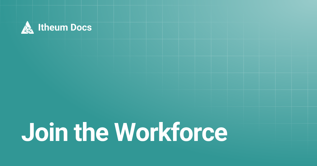 Join the Workforce | Itheum Docs