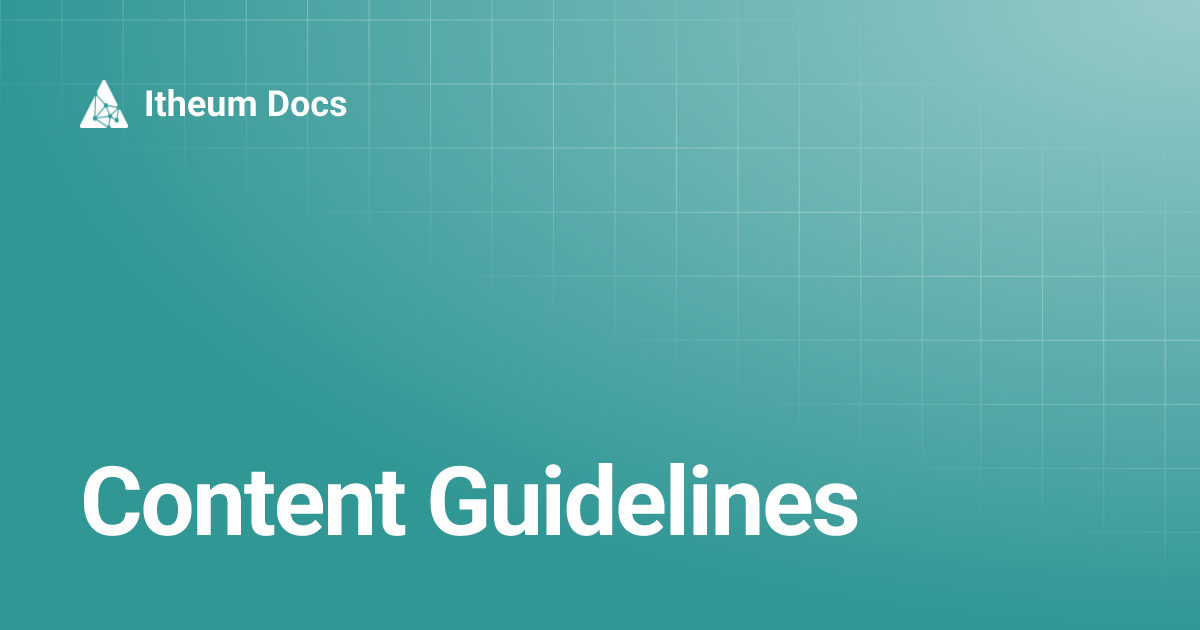 Content Guidelines | Itheum Docs